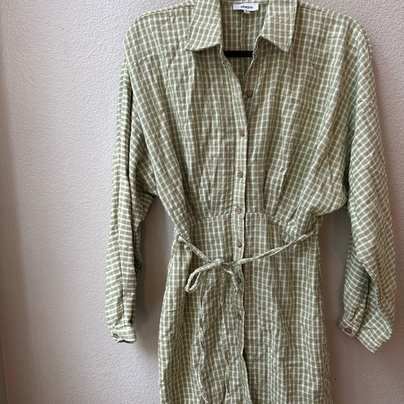 Shero | Dresses | Shero Green Check Plaid Shirt Cottagecore Dolman ...
